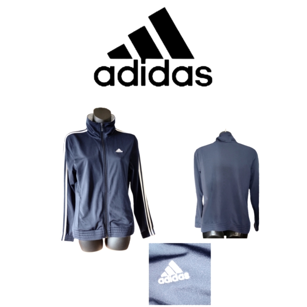 Adidas Navy Blue With White Stripes Training Jacket S… - Gem